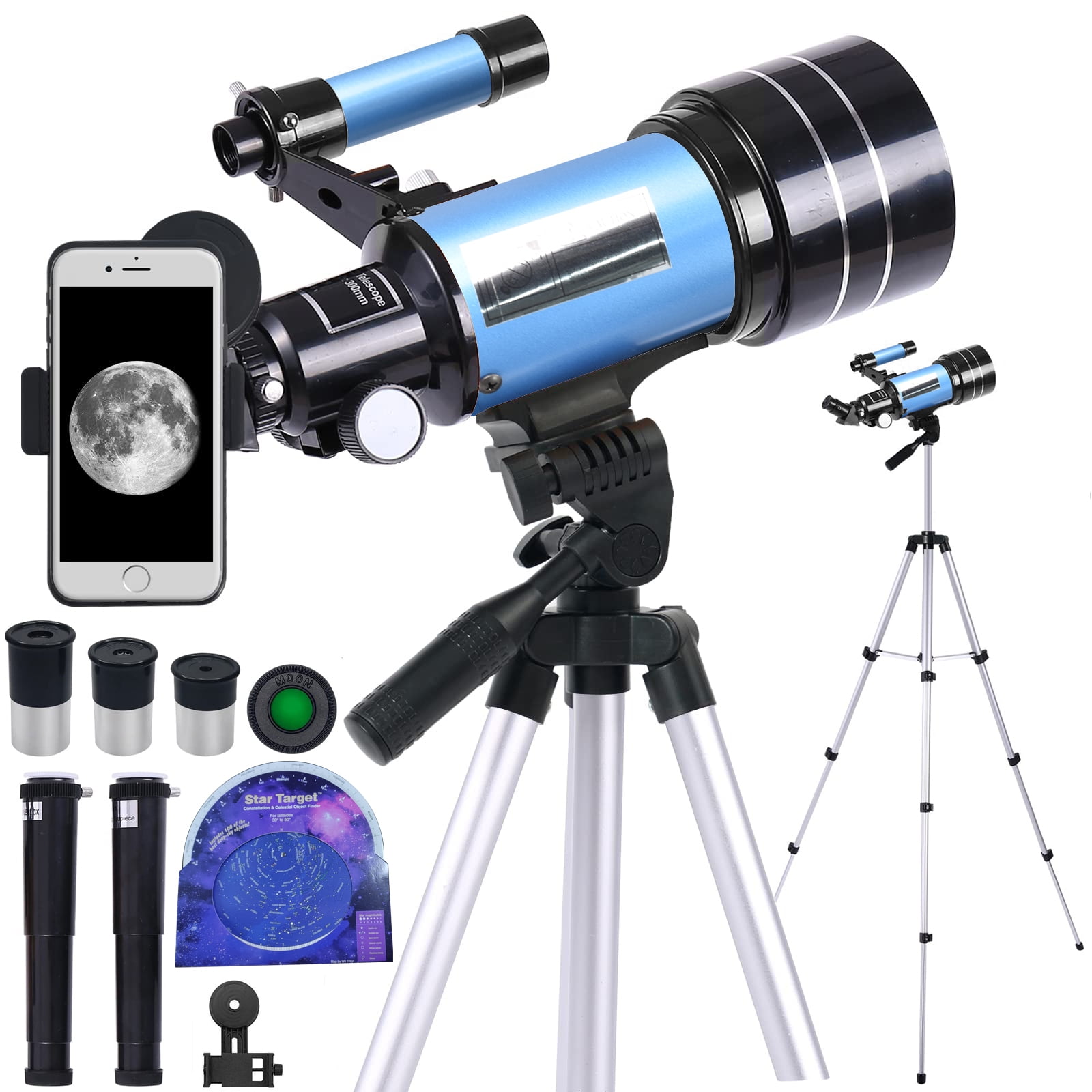 iMeshbean Telescope for Adults & Kids, 70mm Aperture 300mm Professional ...