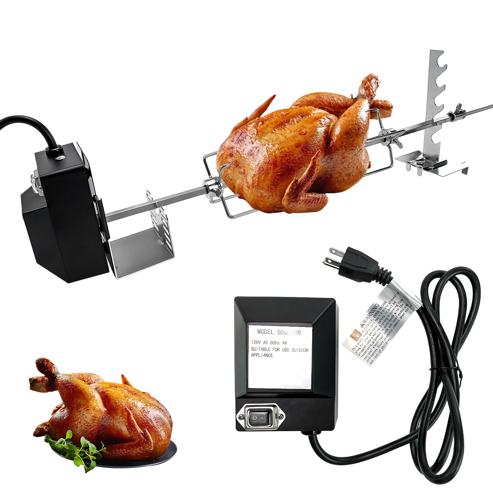 iMeshbean Universal BBQ Rotisserie Grill Kit, Automatic Rotating BBQ ...