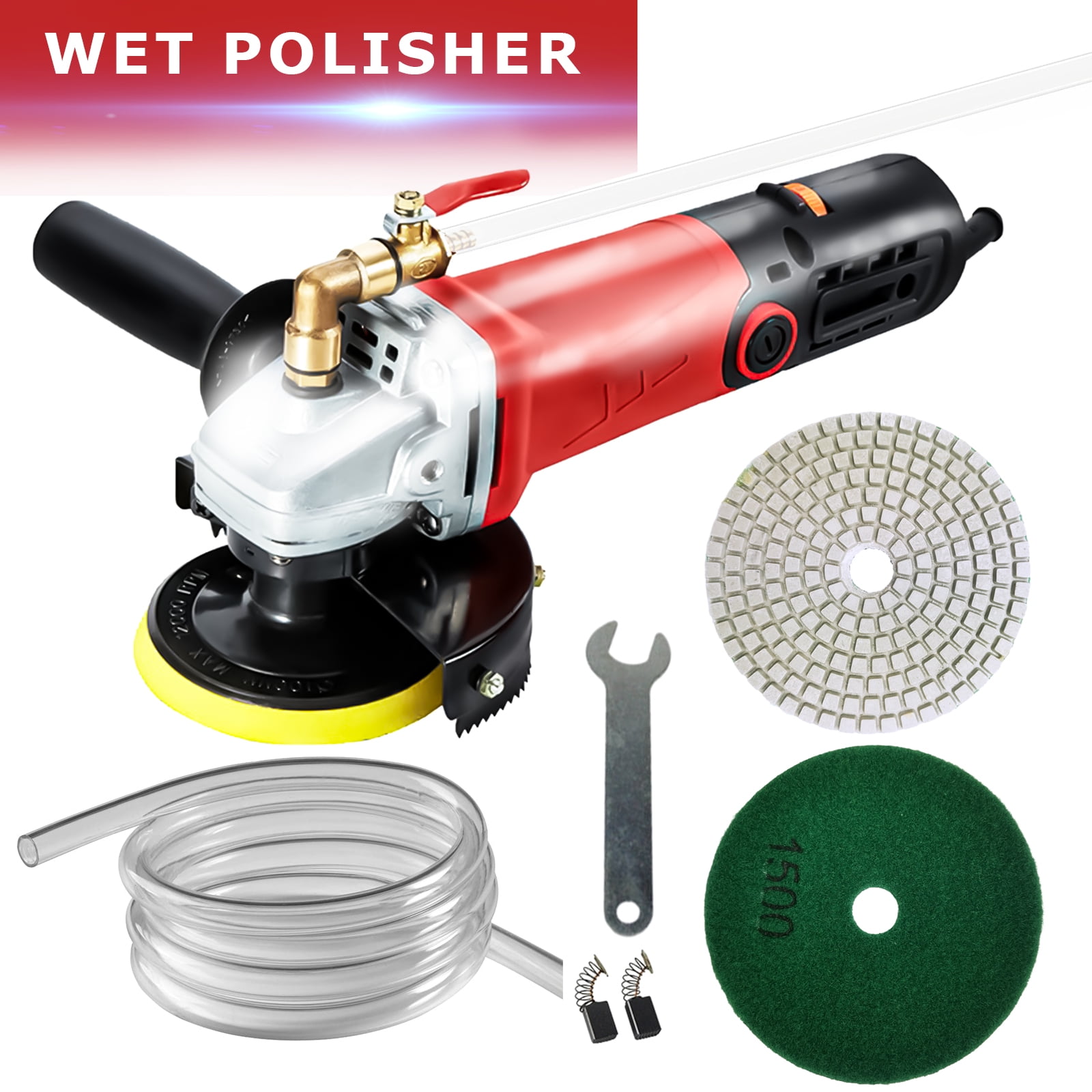 iMeshbean Wet Polisher with 4'' Diamond Polishing Pad Tools Kit ...