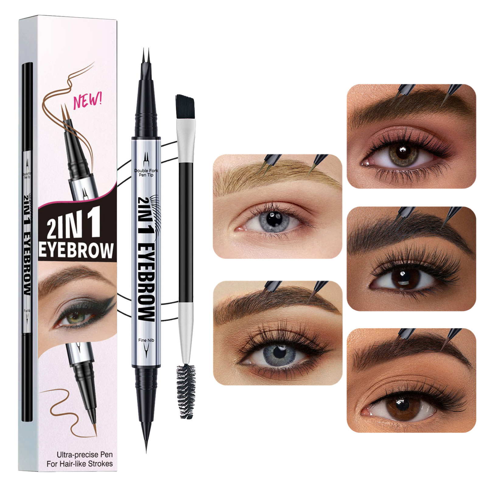 iMethod Curved Eyebrow Pen - Eyebrow Pencil 2-in-1 Dual-Ended Eyebrow ...