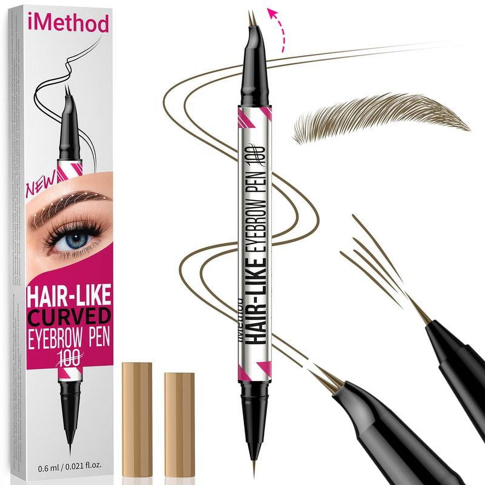 iMethod Curved Eyebrow Pen - Microblading, Liquid, 2-in-1 Dual-Ended ...