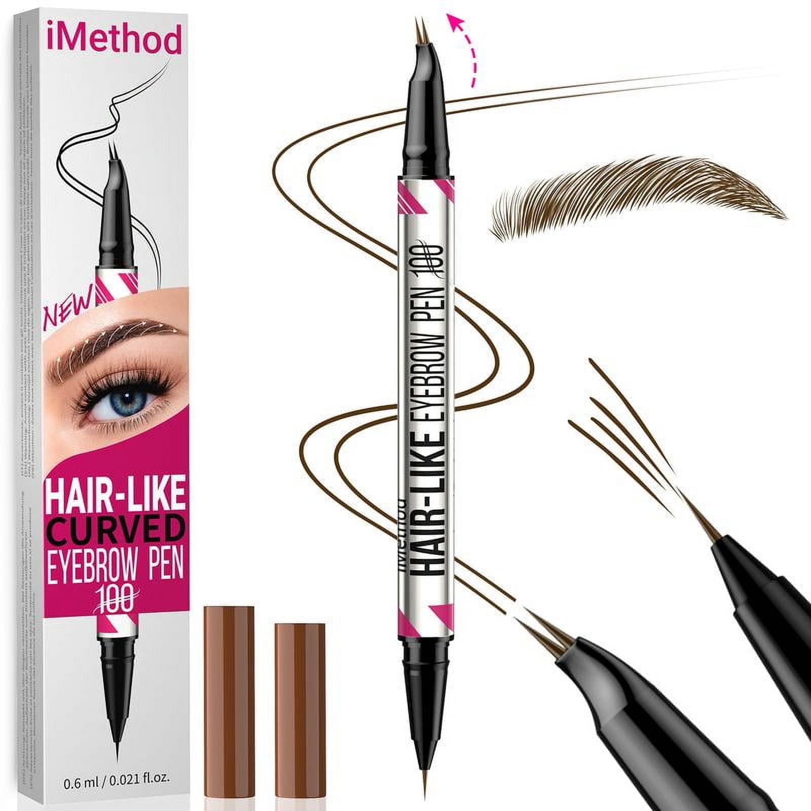 iMethod Curved Eyebrow Pen - Microblading, Liquid, 2-in-1 Dual-Ended ...