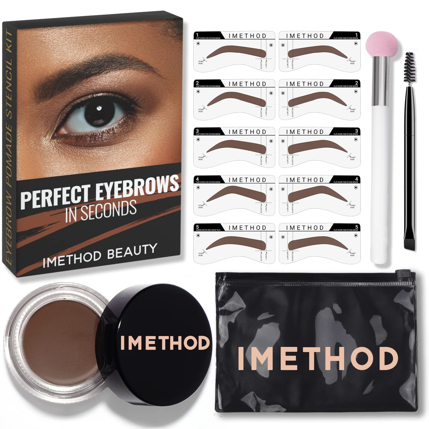 iMethod Eyebrow Stamp and Eyebrow Stencil Kit - Eye Brow Stamping Kit ...