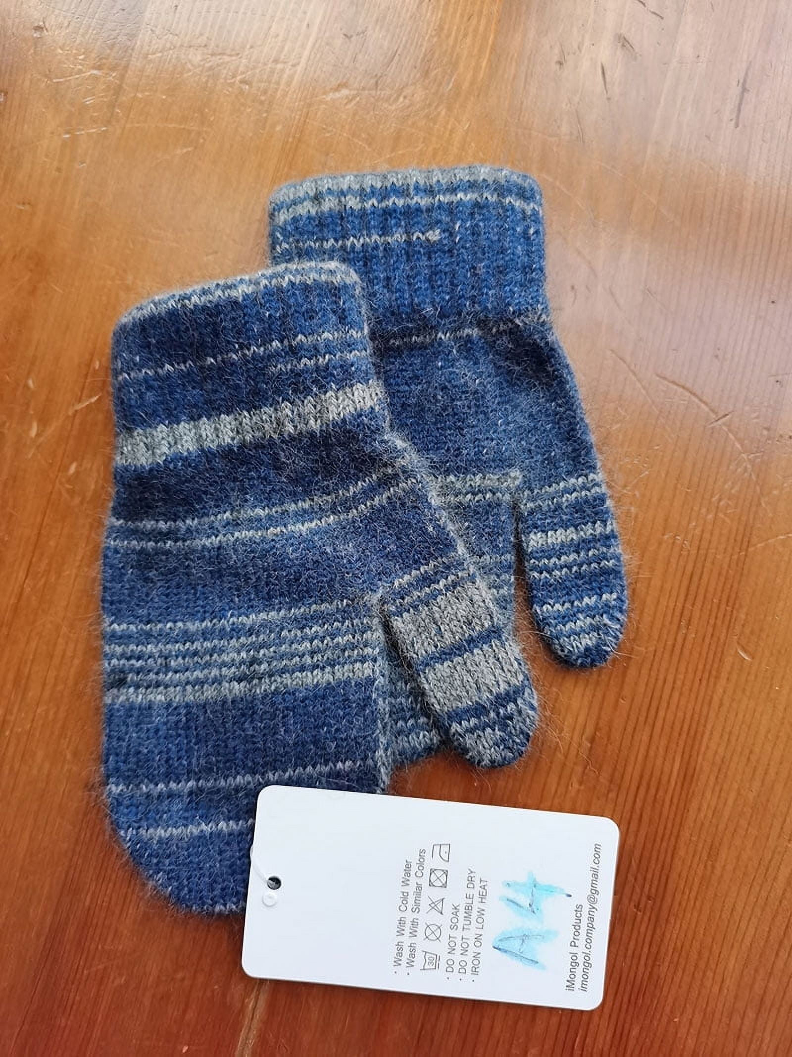 iMongol Pure Merino Wool One-piece Palm Fingerless Gloves Mittens ...