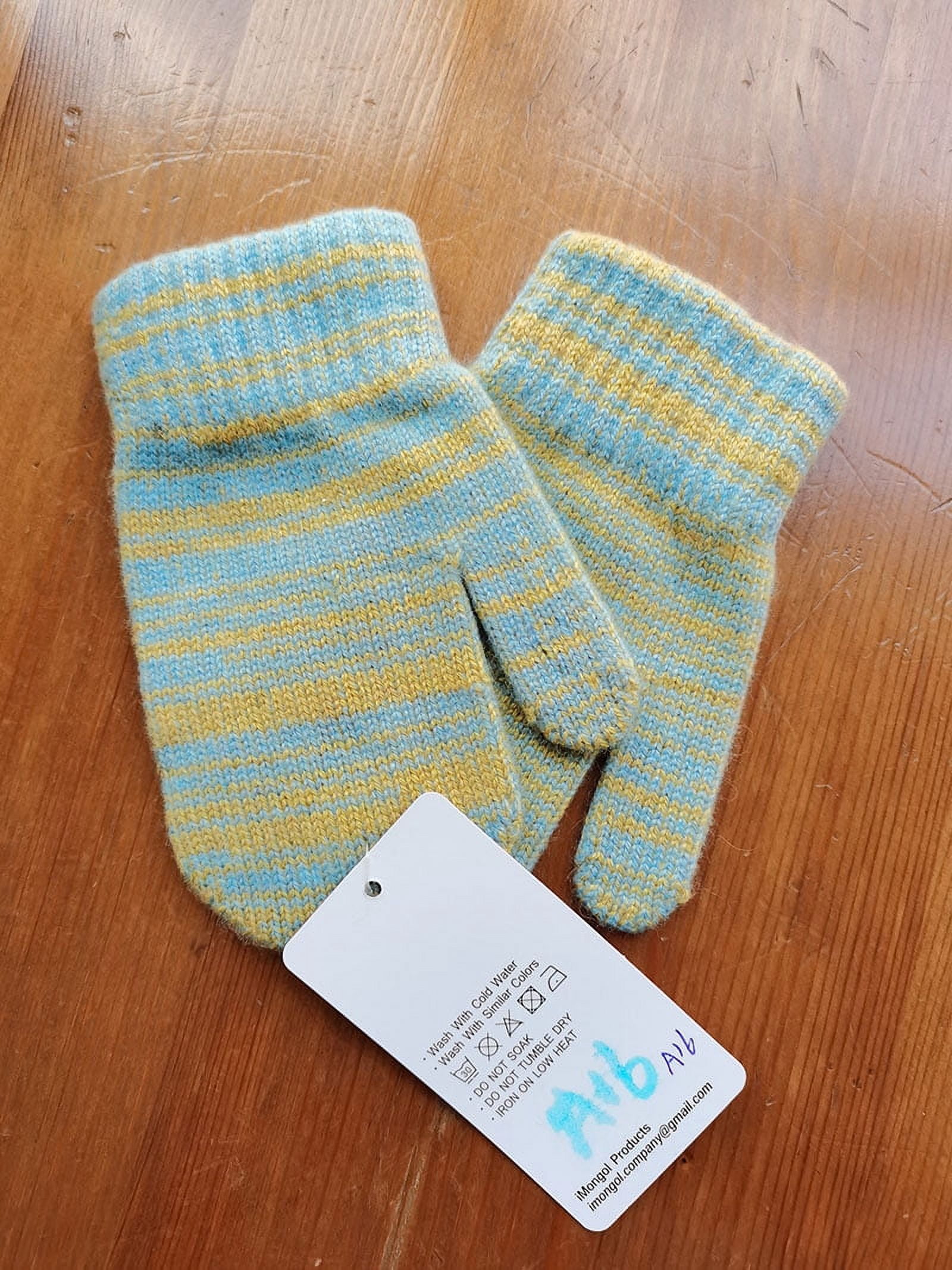 iMongol Pure Merino Wool One-piece Palm Fingerless Gloves Mittens ...