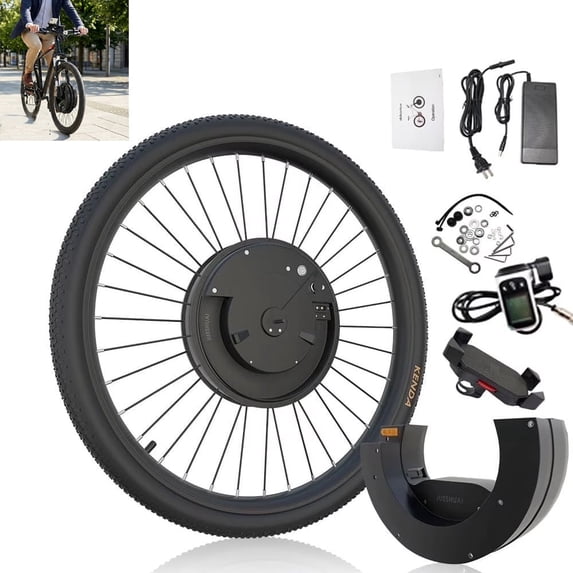 iMortor 3 350W Electric Bike Front Wheel Kit 26" Conversion Kit 36V 7 ...
