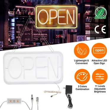 LED Neon Light Open Sign with Animation On/Off and Power On/Off Two ...