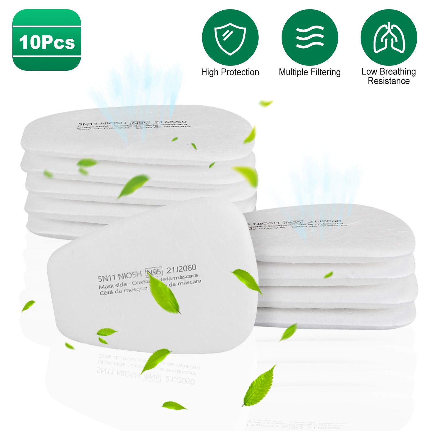 iMounTEK 10Pcs 5N11 Respirator Filter Cotton Replace for Respirator ...