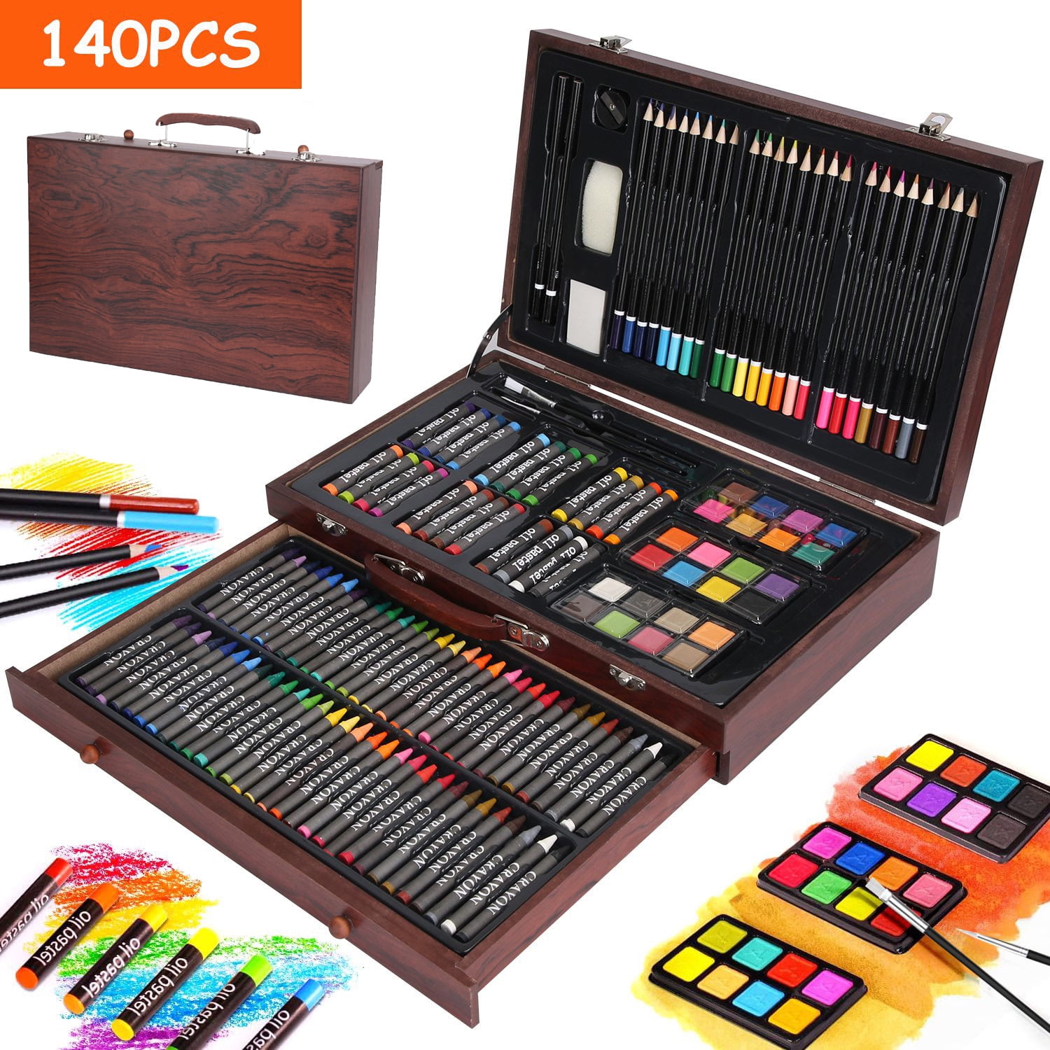 iMounTEK 140 Piece Art Set Crafts Painting Kit Includes Crayons ...