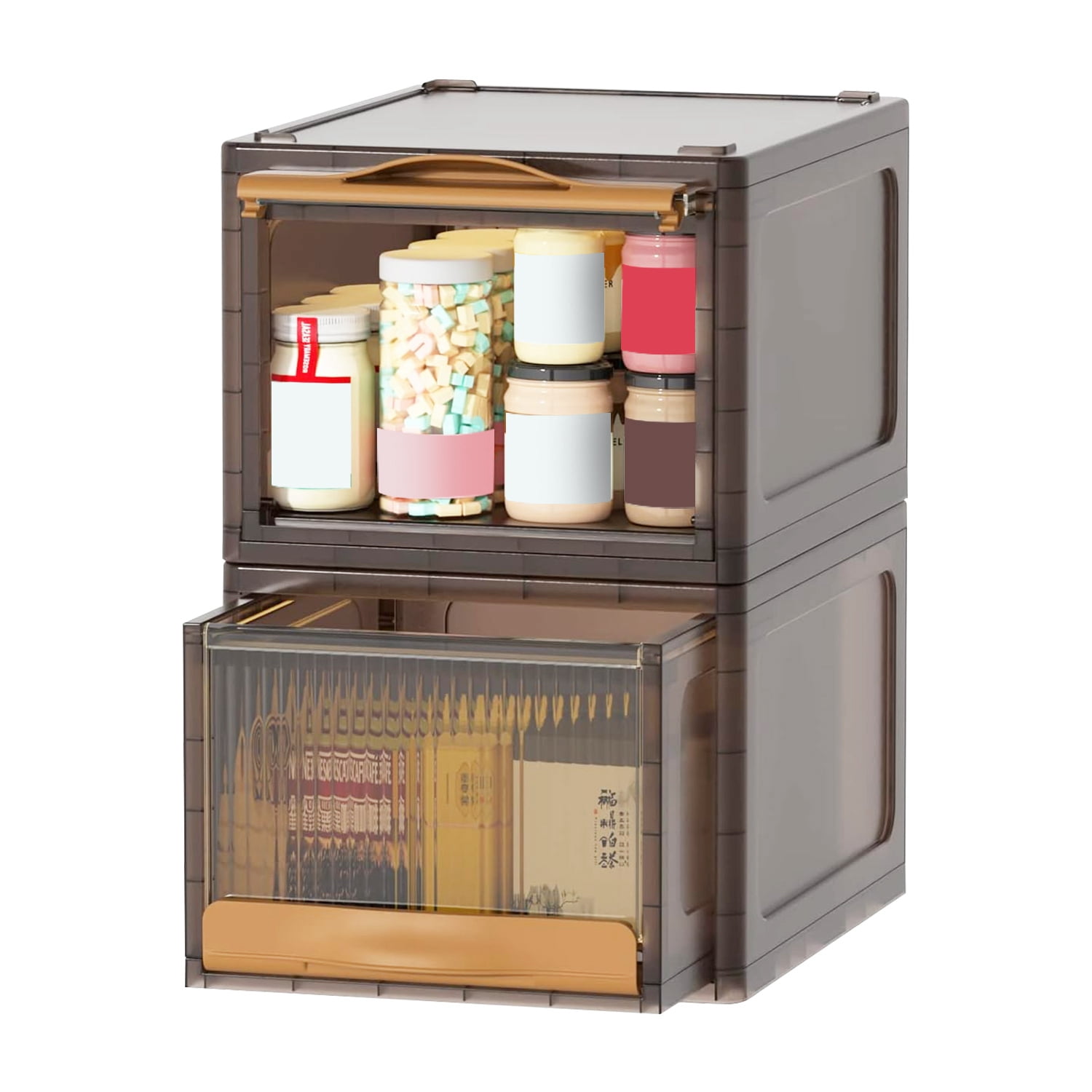 iMounTEK 16.5L Stackable Storage Bins, Plastic Organizer With Lids, Two ...