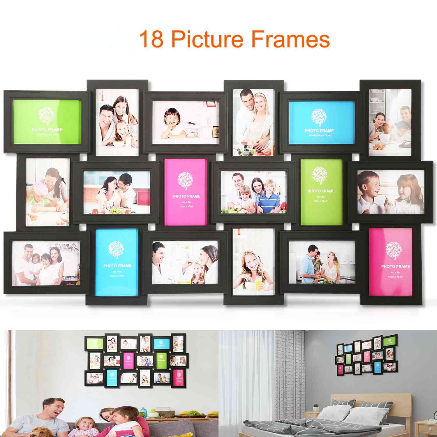 Moclever 18 Opening Picture Frames 4x6in Photo Wall Mounting Plastic ...