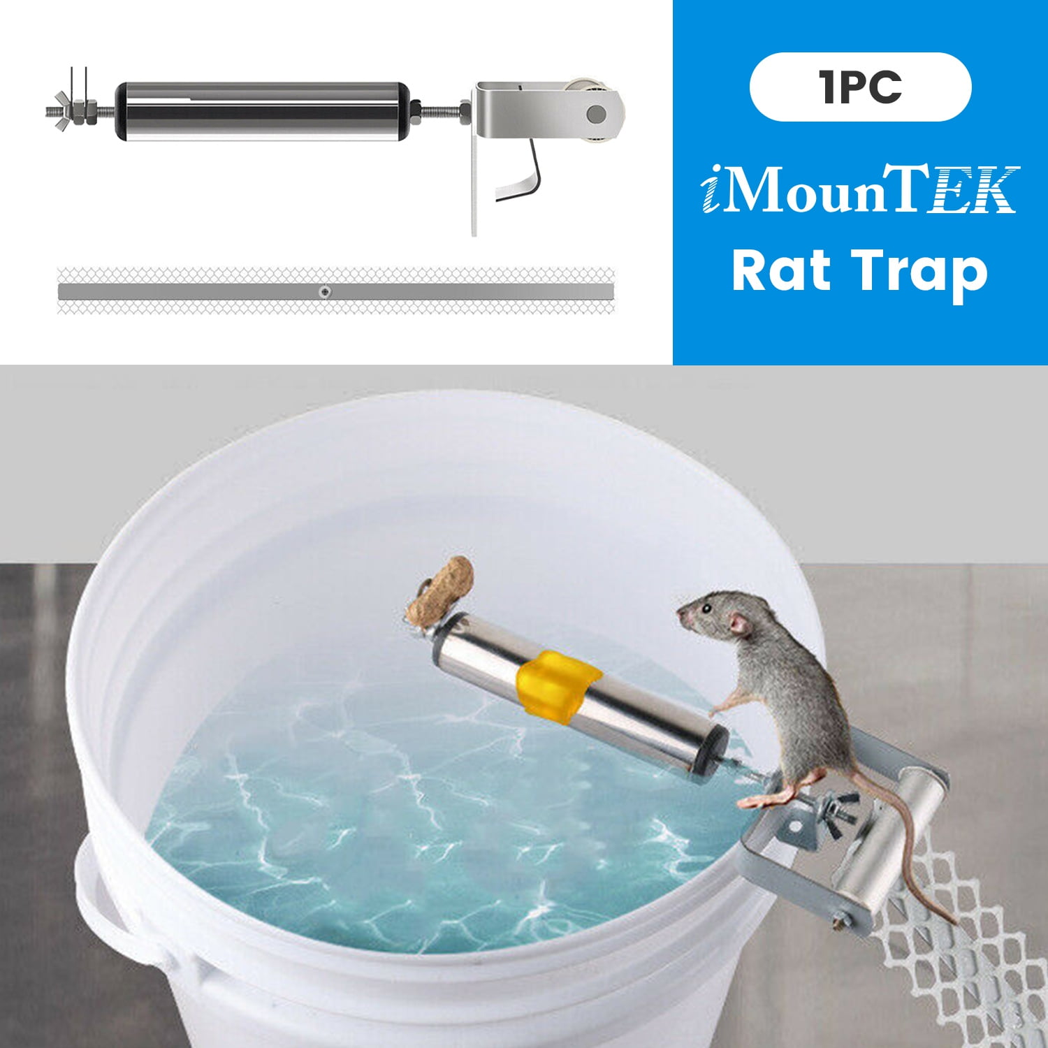 iMounTEK 1Pc Reusable Rolling Mouse Trap, Indoor Outdoor Rodent Control ...