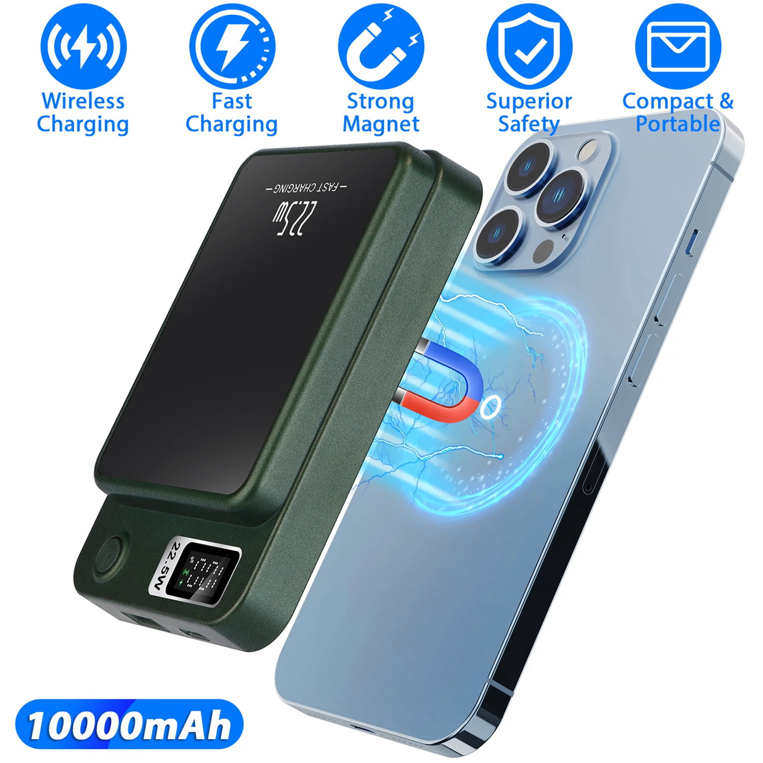 iMounTEK 2 In 1 Wireless Power Bank 10000mAh Large Internal Battery ...