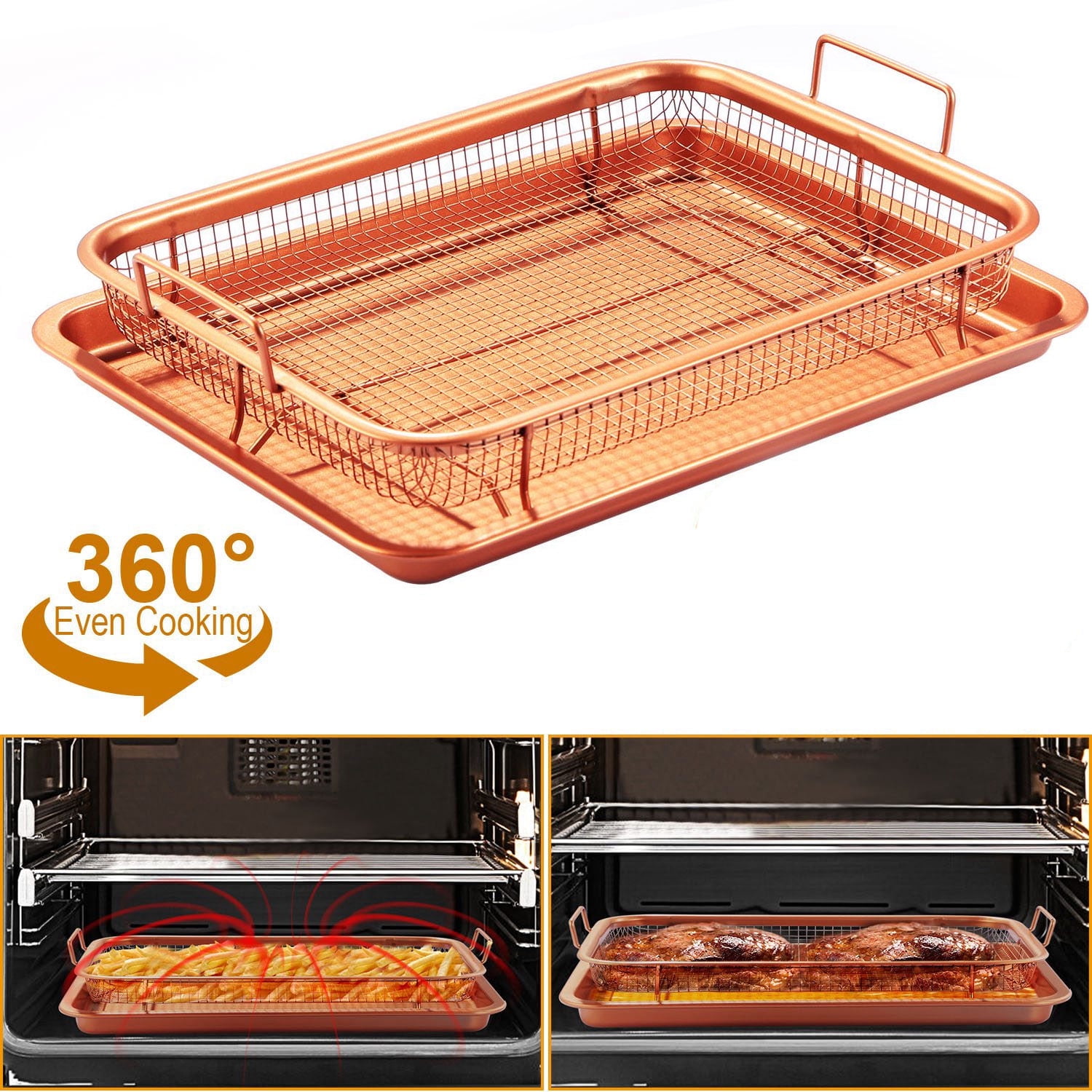 iMounTEK Non-Stick Oven Crisper Pan & Cookie Sheet for Kitchen Use, 2pc ...