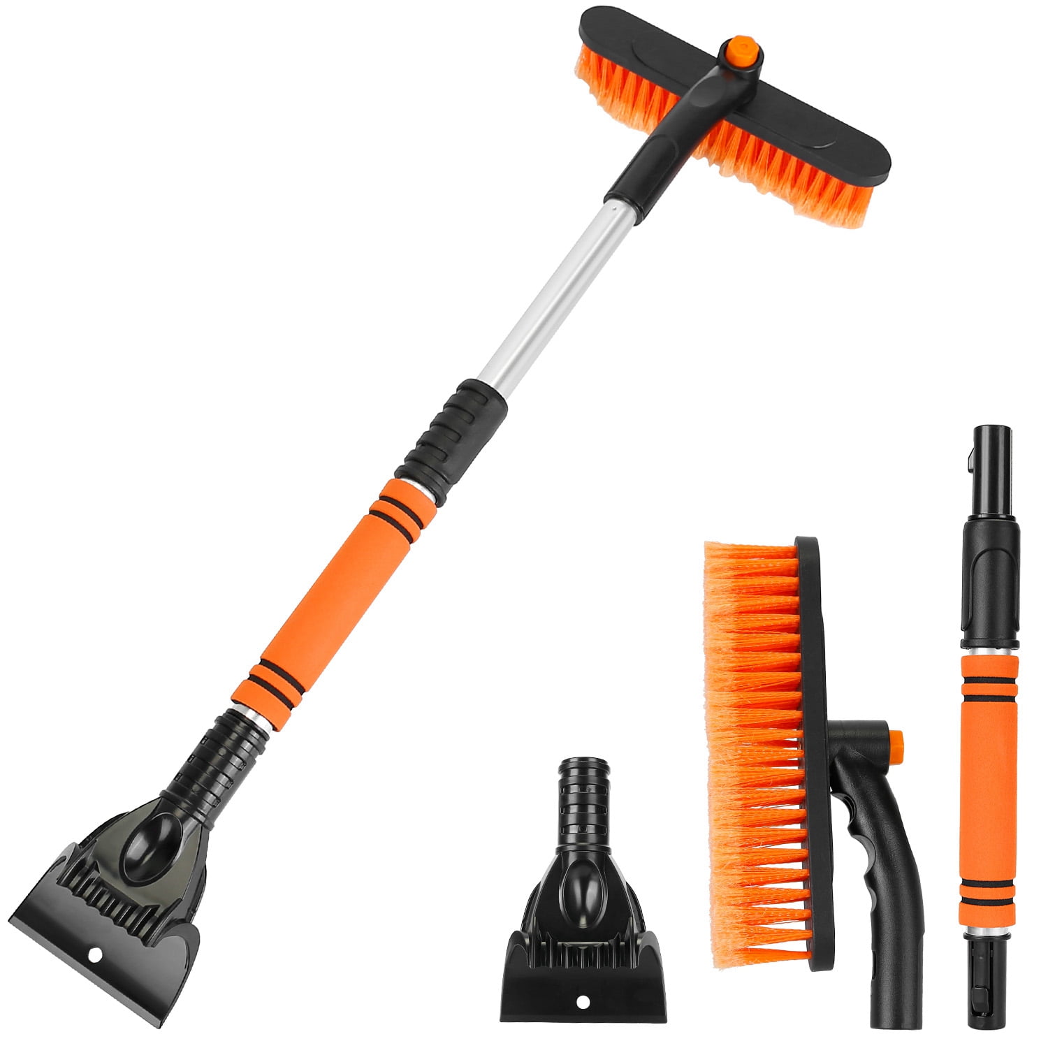 27.56x9.06x4.33in Ice Scraper w/Snow Brush, Extendable Snow Removal ...