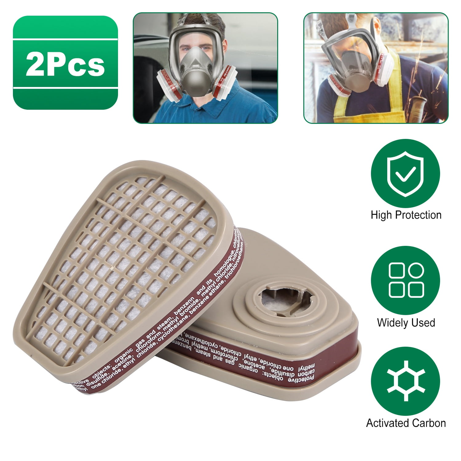 Moclever 2Pcs 6001 Filter Cartridges Replacement 6001 Organic Vapor ...