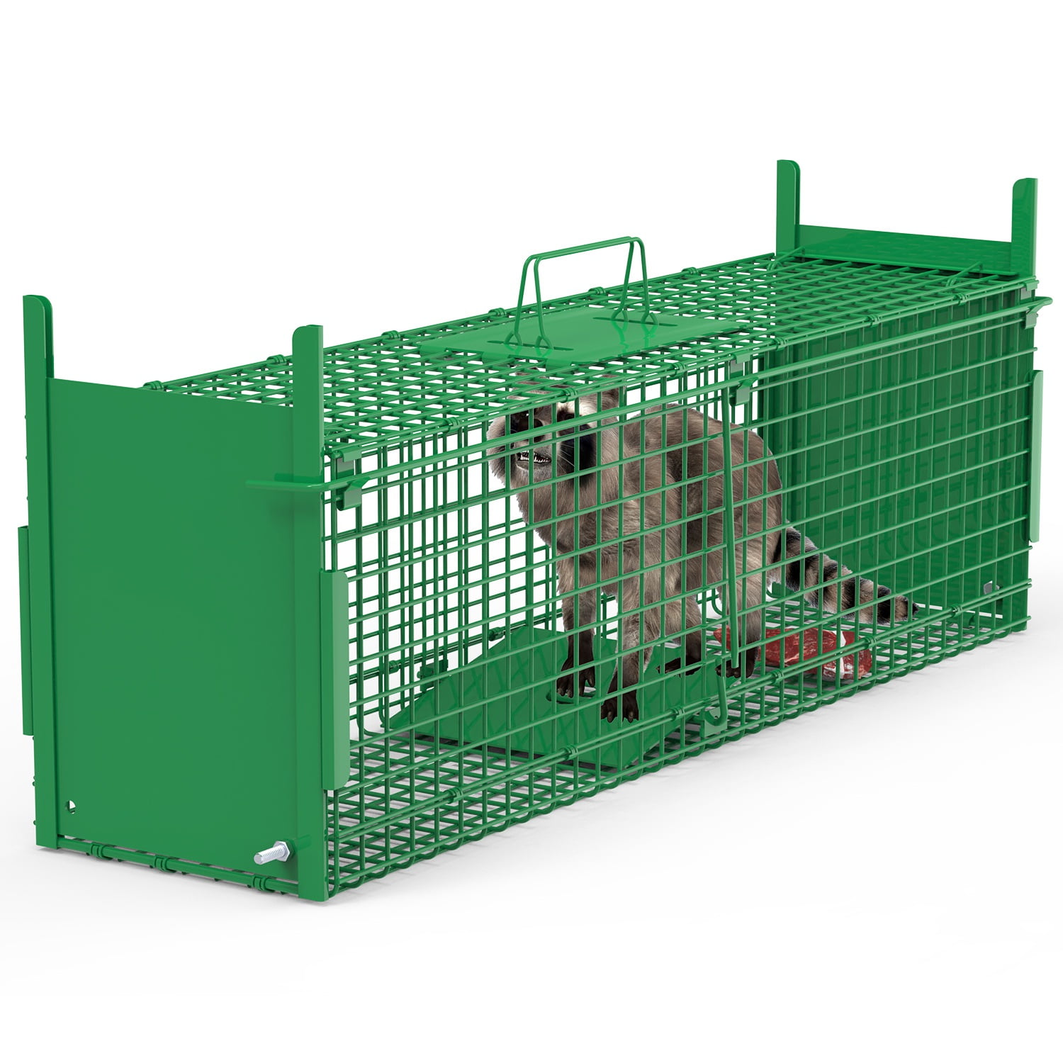 iMounTEK 38" Galvanized Iron Live Animal Cage Trap, 2 Door Heavy Duty ...