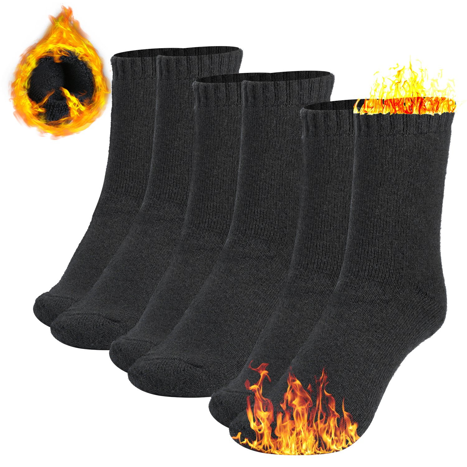 iMounTEK 3Pairs Men Warm Wool Socks, Soft Cozy Winter Thermal Socks for ...