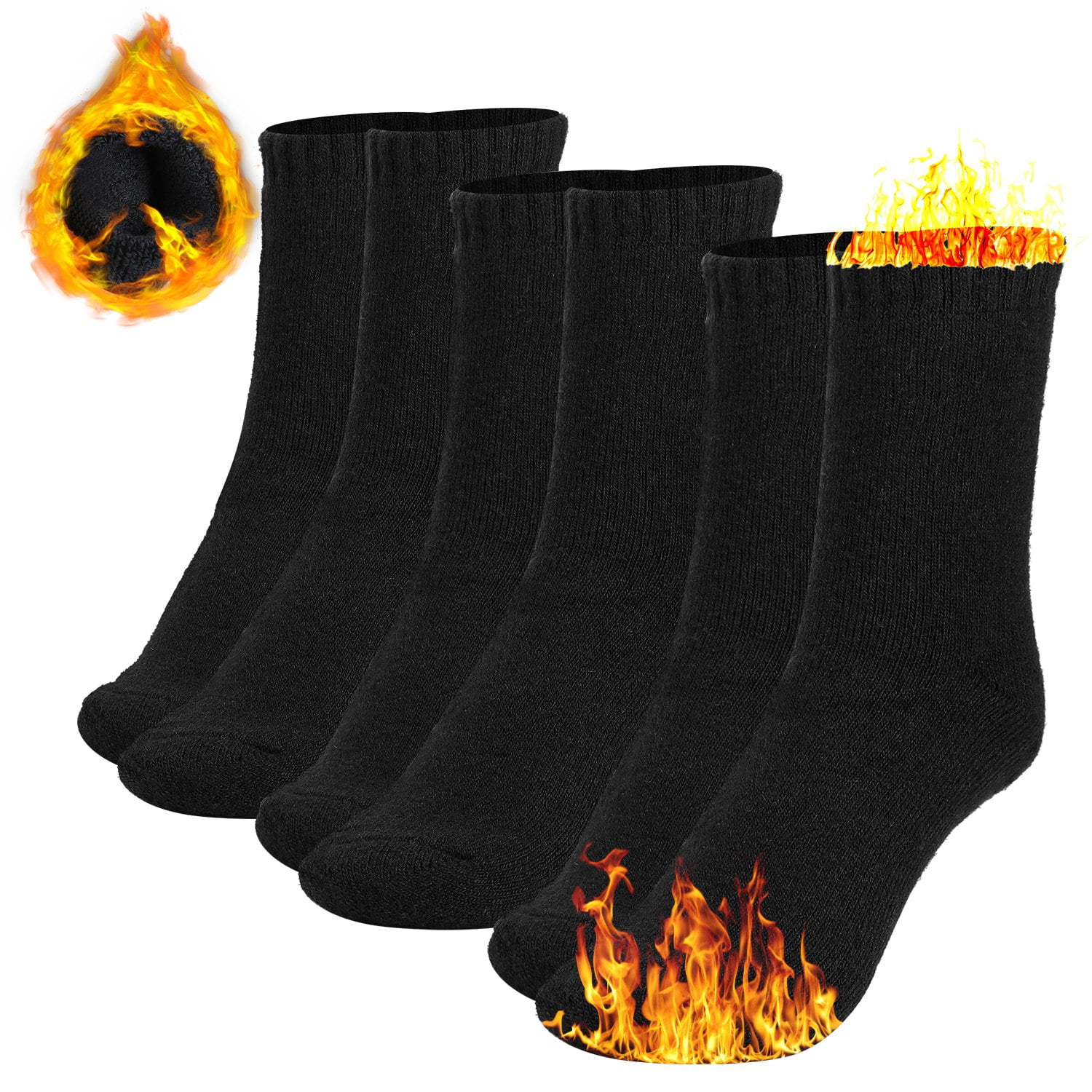iMounTEK 3Pairs Men Warm Wool Socks, Soft Cozy Winter Thermal Socks for ...
