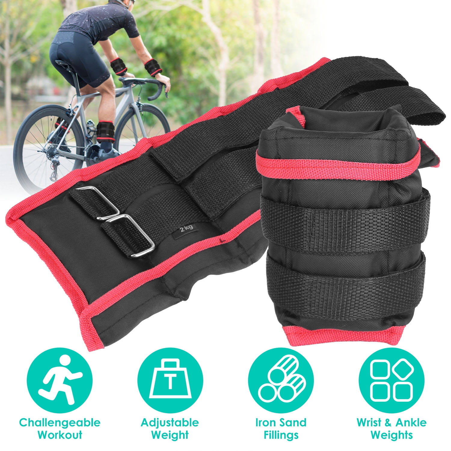 iMounTEK 4.4lbs/Pair Adjustable Ankle Weights for Women and Men ...