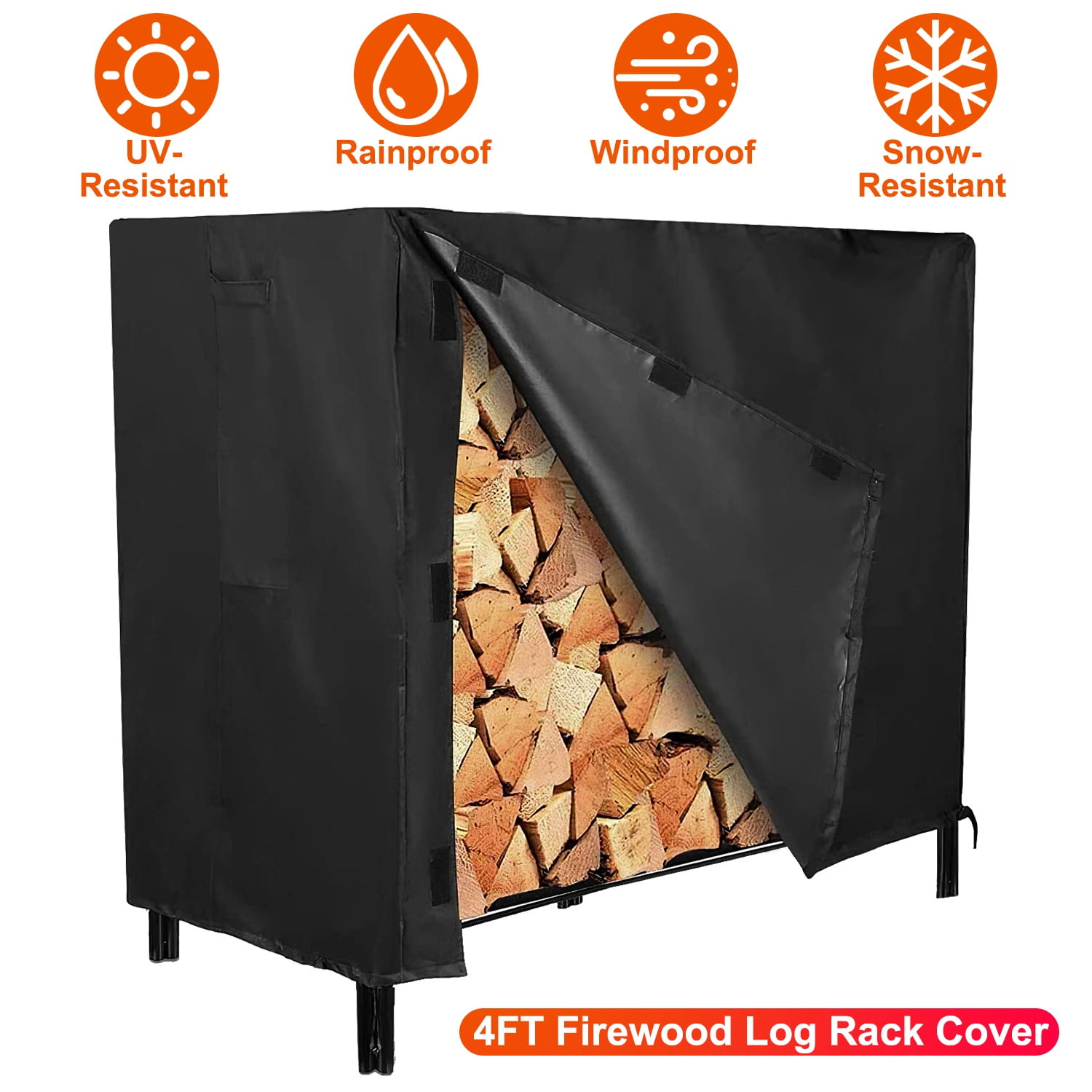 48x24x42in Waterproof Firewood Rack Cover Outdoor Storage Sheds ...