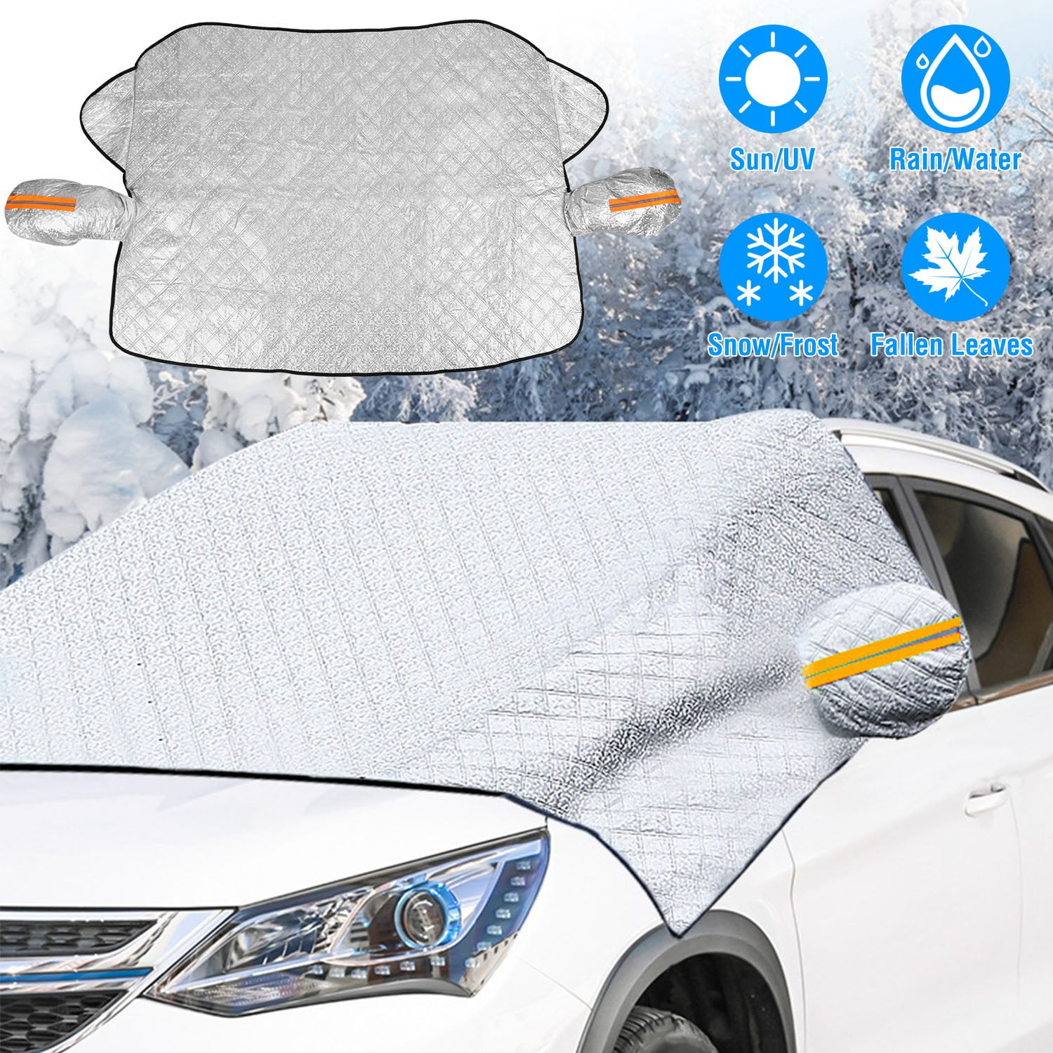 iMounTEK 86"x43" Windshield Cover for Summer, Large Size Windshield ...