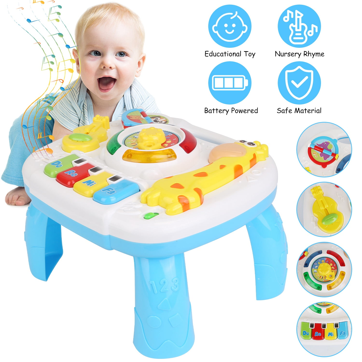 iMounTEK Baby Toys 6 Months, Musical Learning Table Baby Toys for 1 2 3 ...