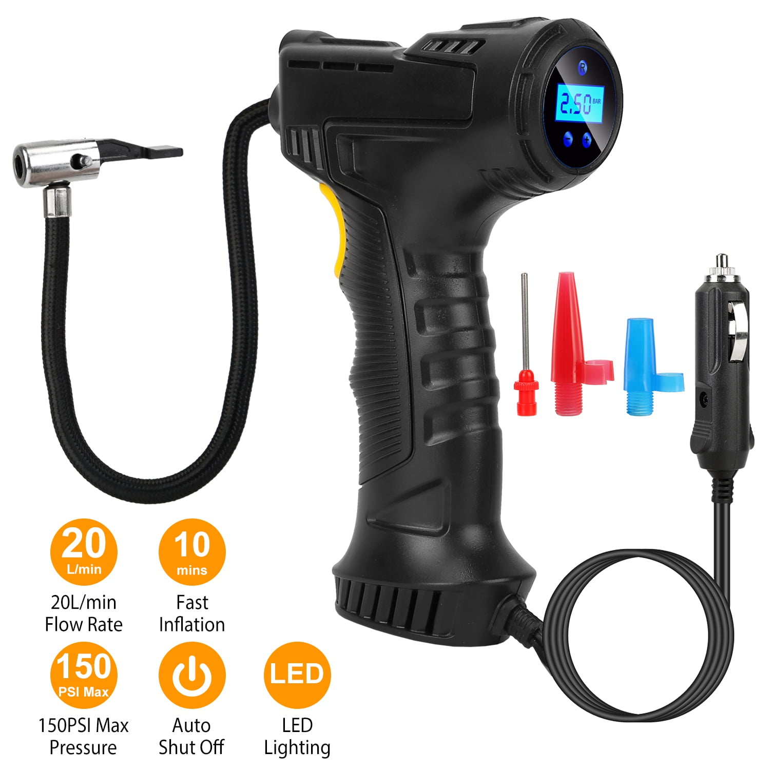iMounTEK Car Air Tire Pump Inflator Compressor LED Digital Electric ...