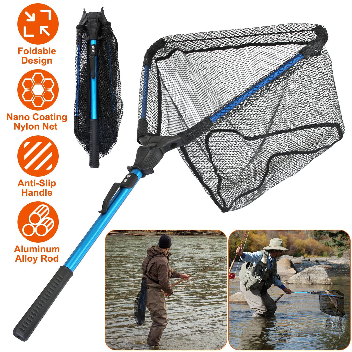 Moclever Collapsible Fishing Net, Portable Landing Net with Aluminum ...