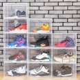 iMounTEK Collapsible Shoe Box Stackable Shoe Storage Bin with Magnetic ...