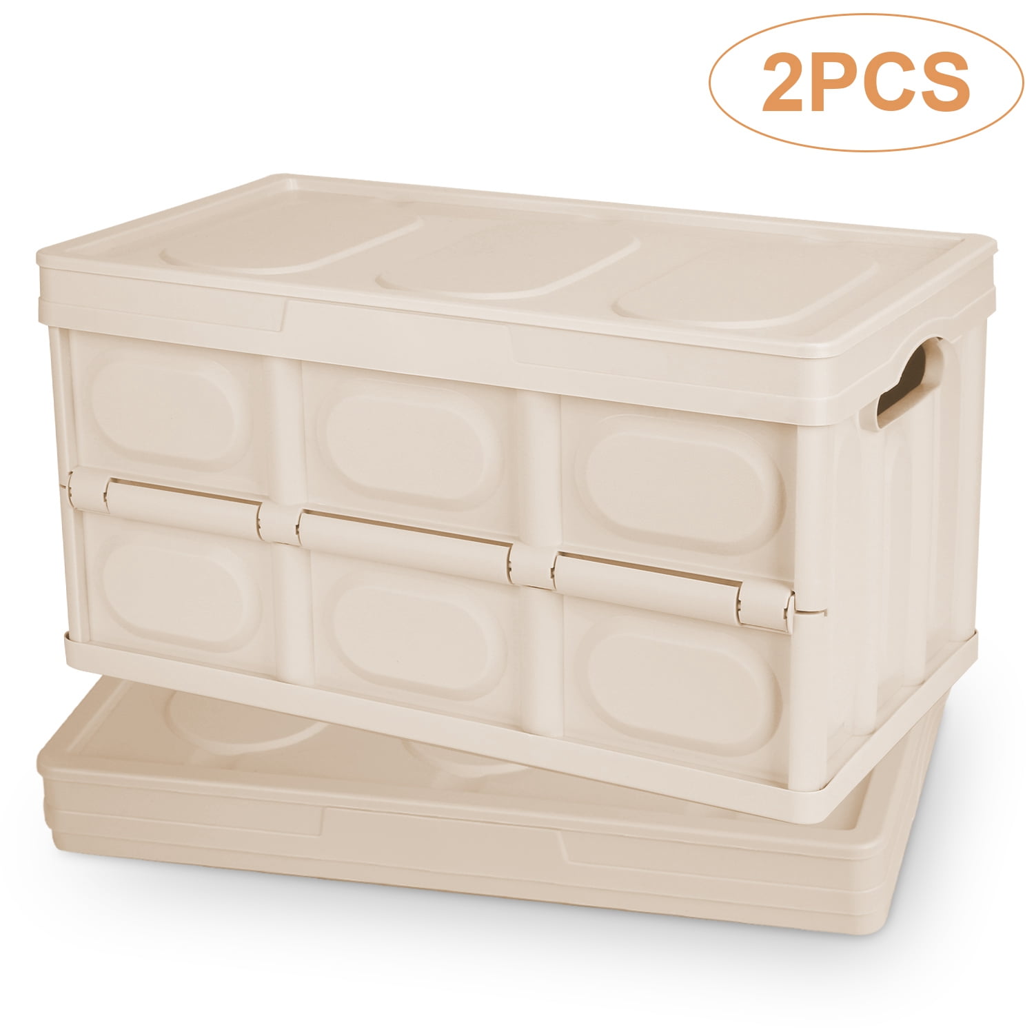 iMounTEK Collapsible Storage Bin with Lid 56L Large Plastic Folding ...