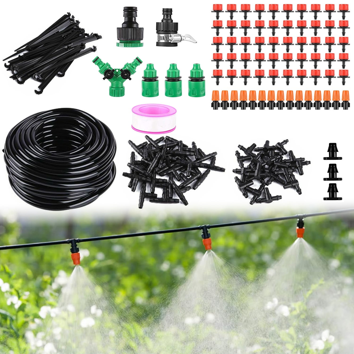 iMounTEK Drip Irrigation Kit Garden Watering System with 1/4 inch 1/2 ...