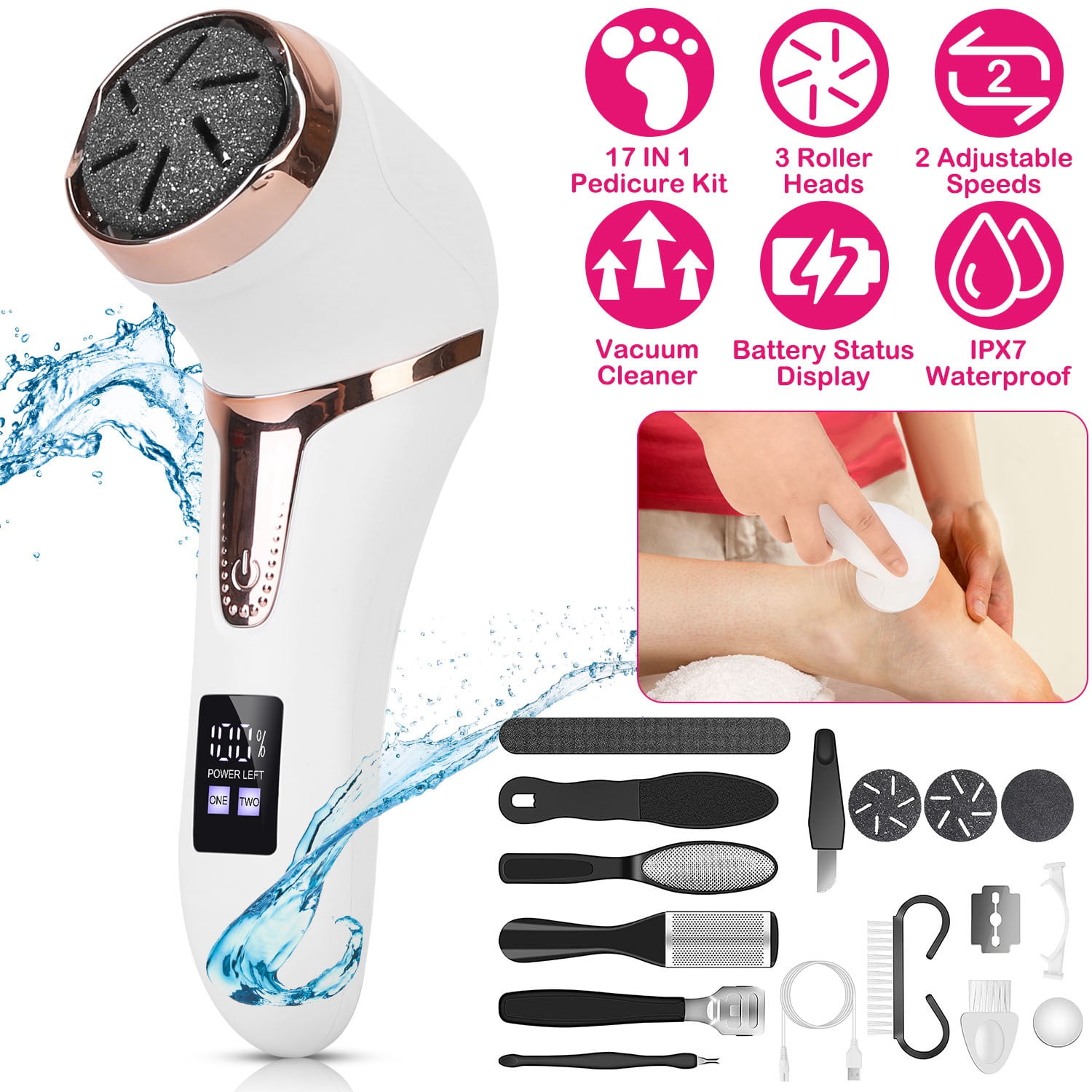 Moclever Electric Foot Callus Remover with Vacuum Dead Skin Remover ...