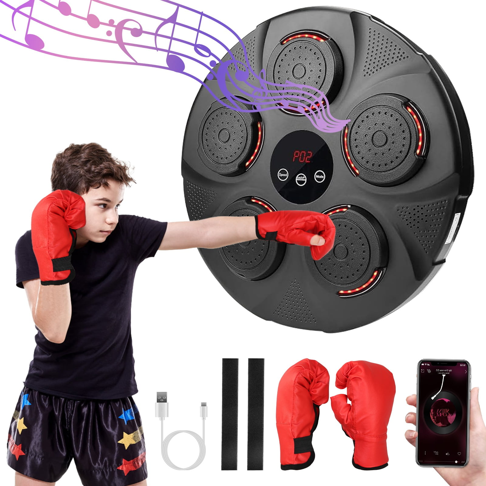 iMounTEK Electronic Music Boxing Machine Wall Target Punching Pad ...