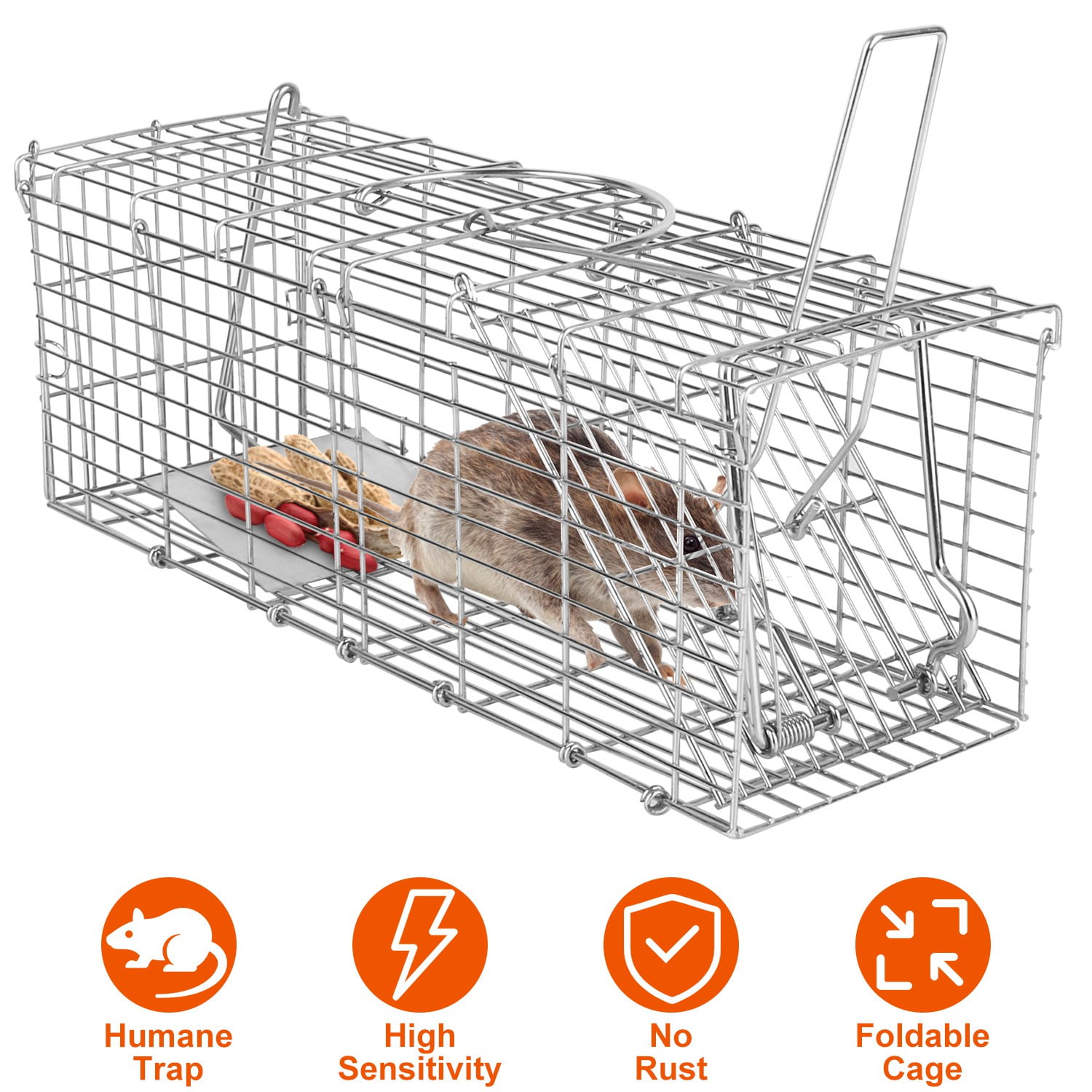 Moclever Foldable Rat Trap Cage Humane Rat Trap with Detachable L ...