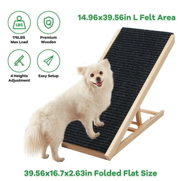 Lilypelle Foldable Pet Ramp for Small & Large dog,Adjustable Wood Dog ...