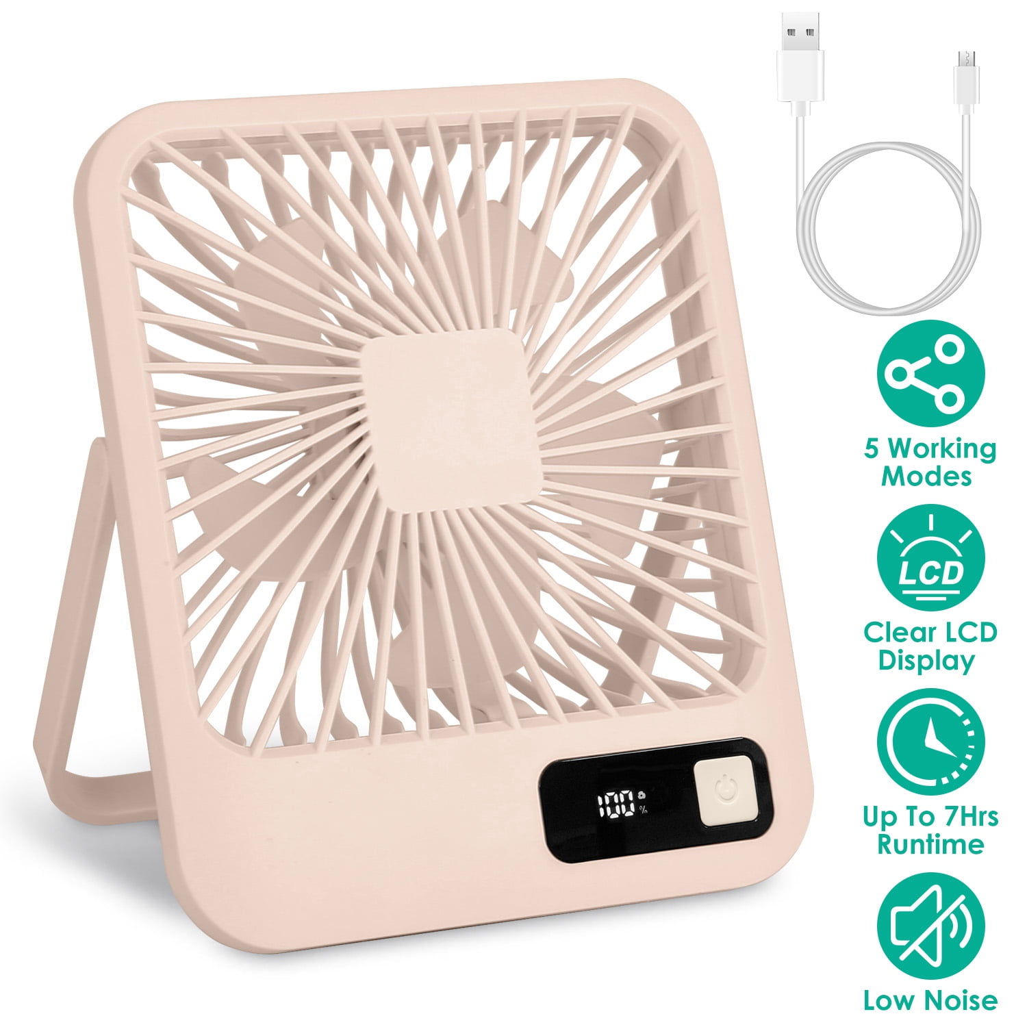 iMounTEK Folding Desk Cooling Fans, Rechargeable 180°Tilt Personal Fan ...
