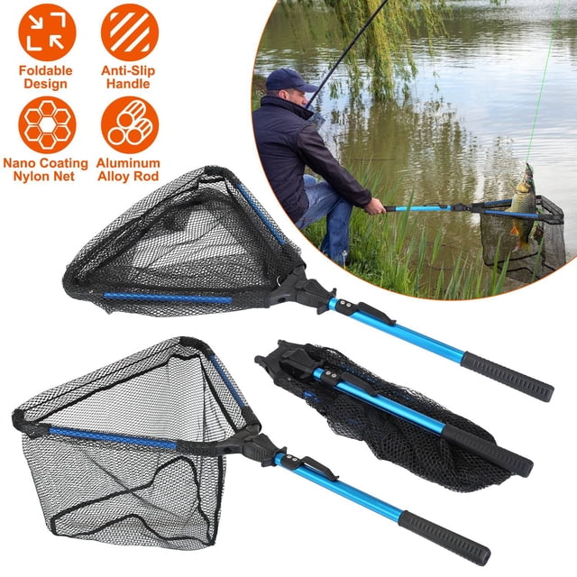 iMounTEK Handheld Collapsible Fishing Net 5mm Hexagonal Nano Coating ...