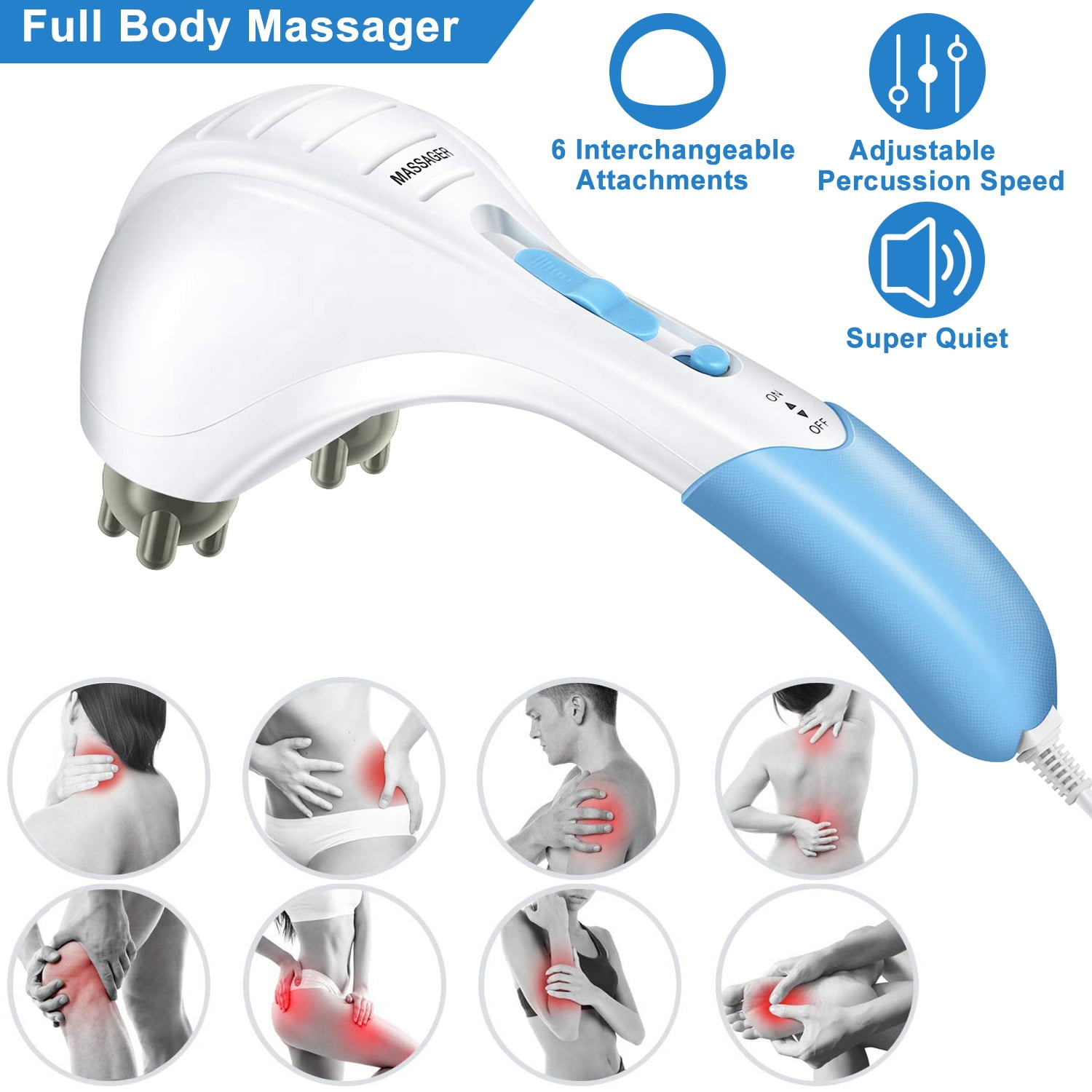iMounTEK Electric Full Body Handheld Percussion Massager with Double ...