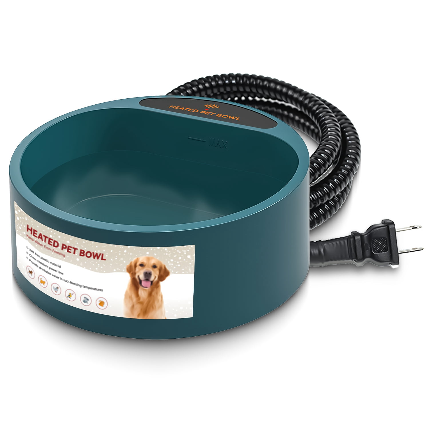 iMounTEK Heated Pet Bowl, Outdoor Heated Water Bowl Provides Drinkable ...