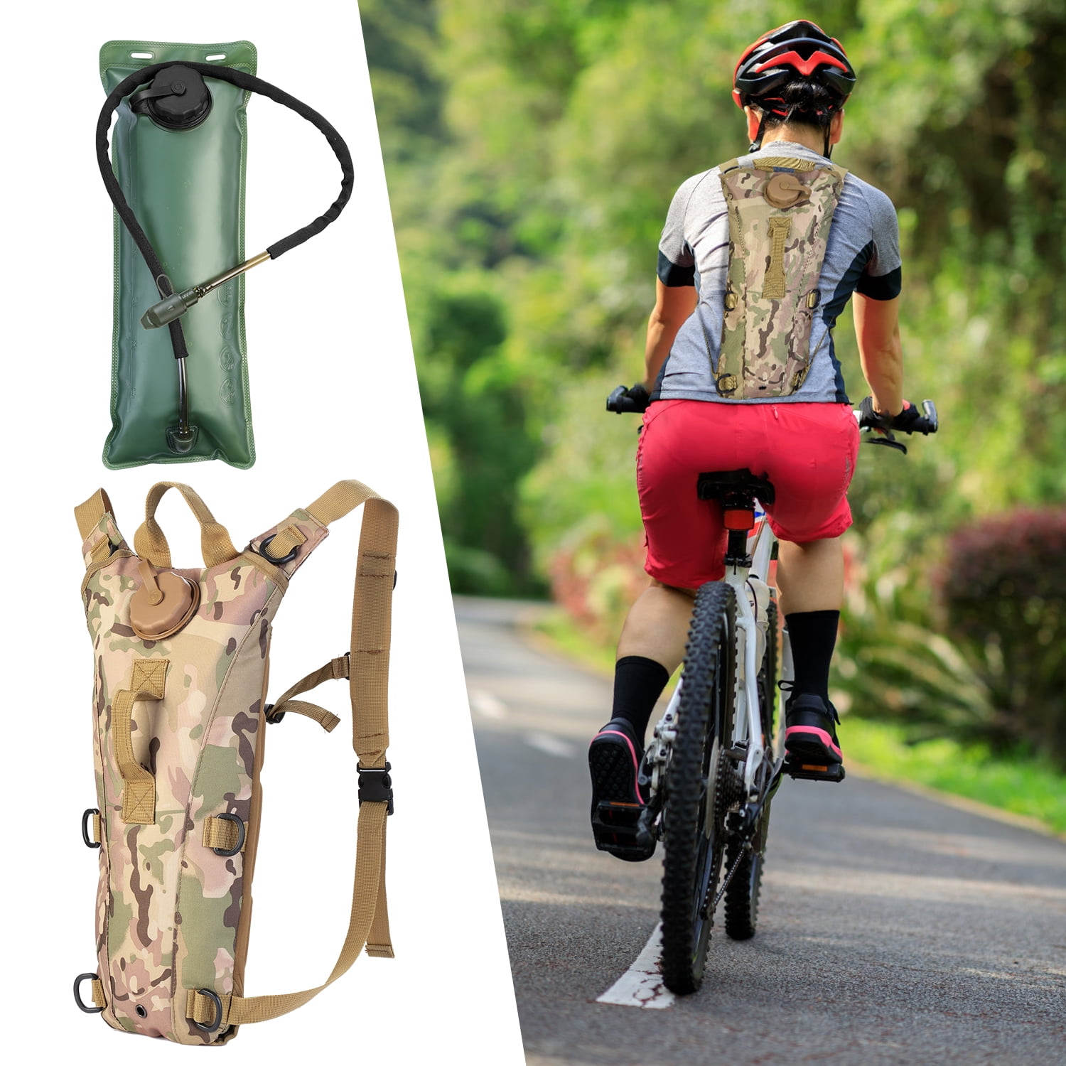 iMounTEK Hydration Backpack, 2L Reservoir, Nylon Durable, for Hiking ...