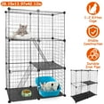 iMounTEK Large 3 Tier Cat Metal Fence, Detachable Crate Kennel with 2 ...
