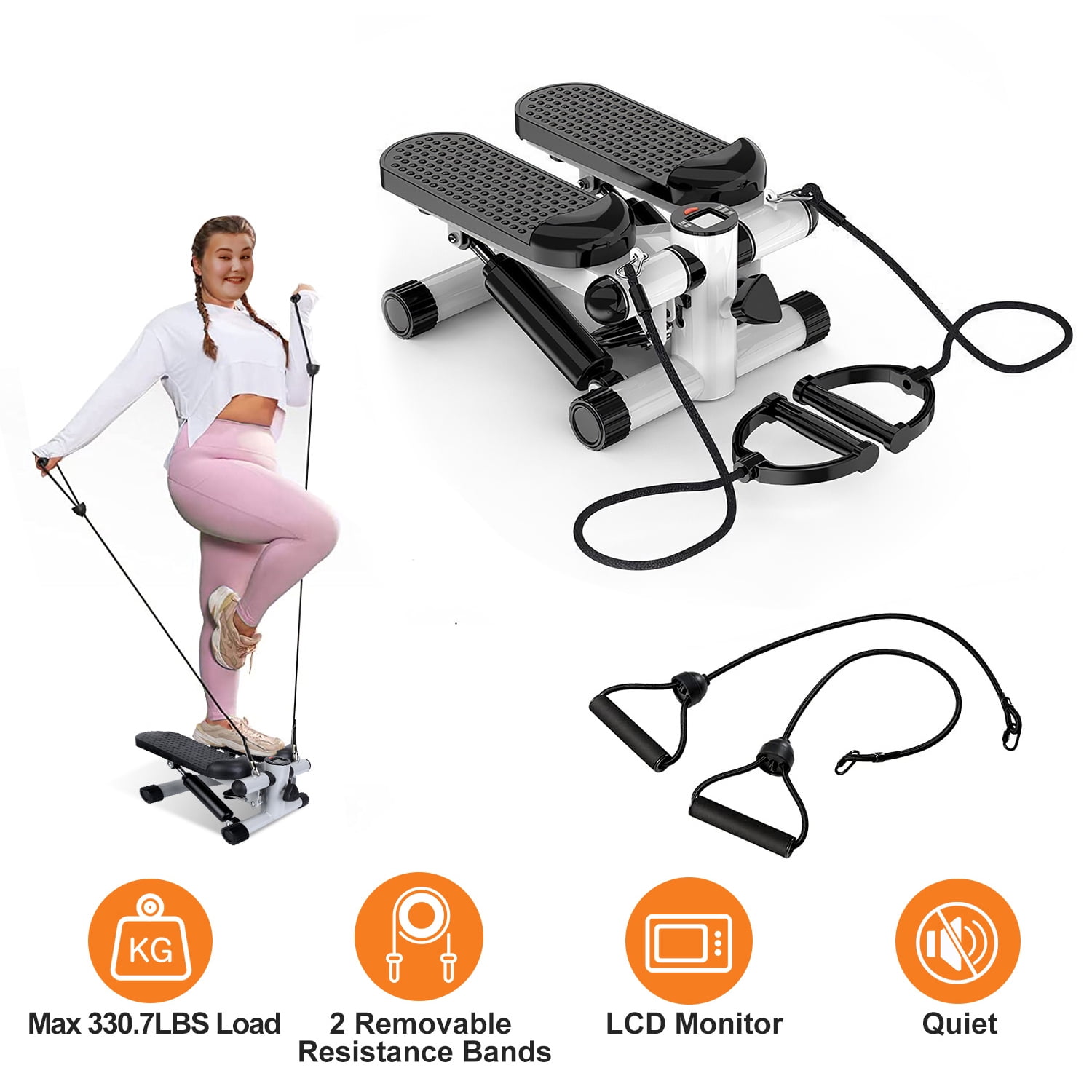 iMounTEK Mini Fitness Stepper with LCD Monitor, Stepper for Exercise ...