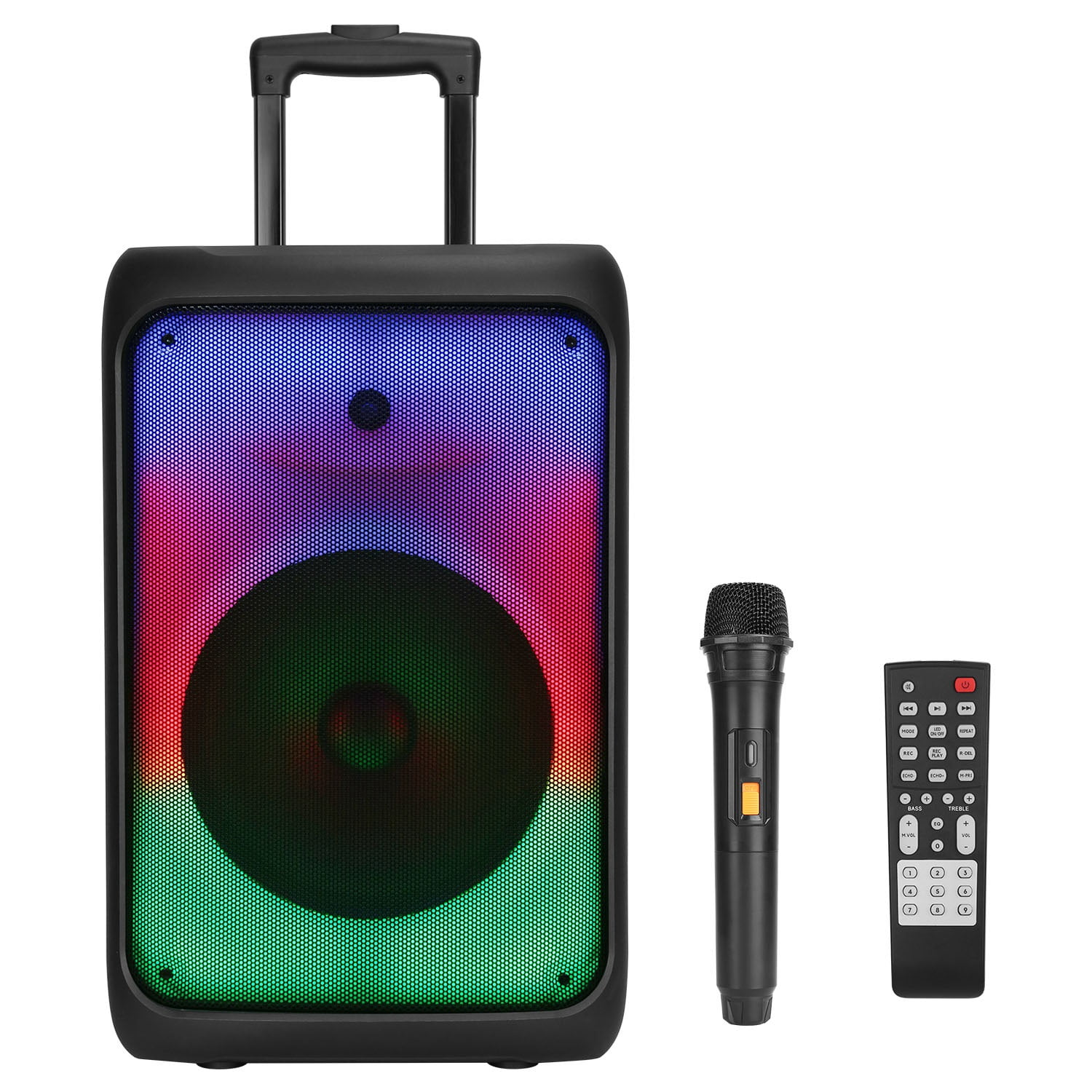 Portable Wireless Speakers with Lights & Remote Control, TWS FM USB MMC ...