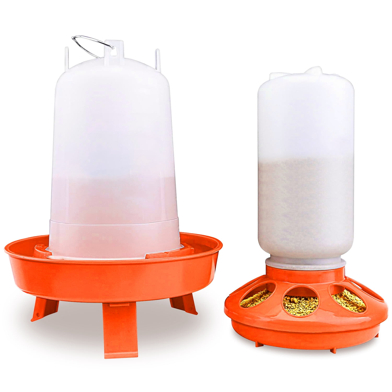 iMounTEK Poultry Plastic Feeder Set, 1L Food Feeder 1.5L Drinker for ...