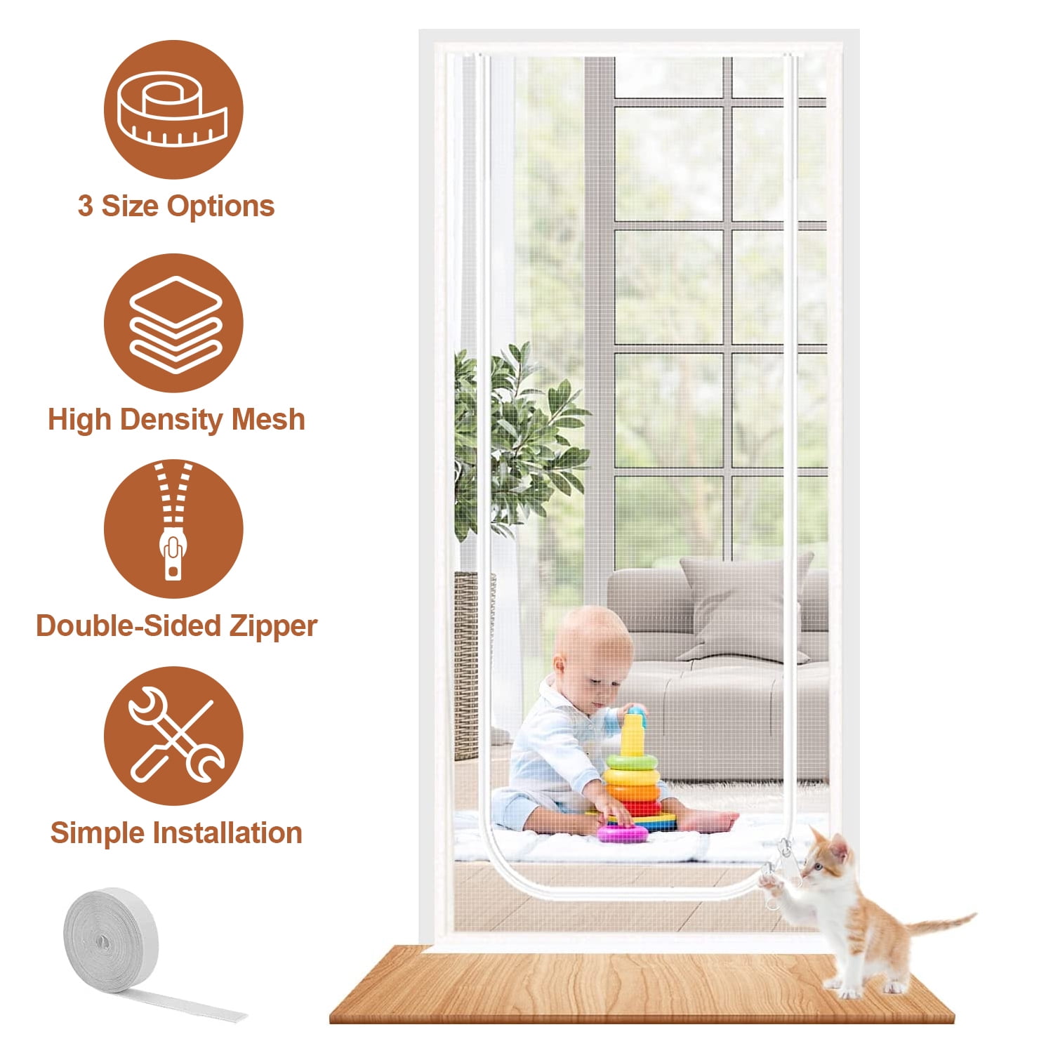 Reinforced Cat Screen Door TeqHome Scratch-Proof Heavy Duty Pet Proof ...