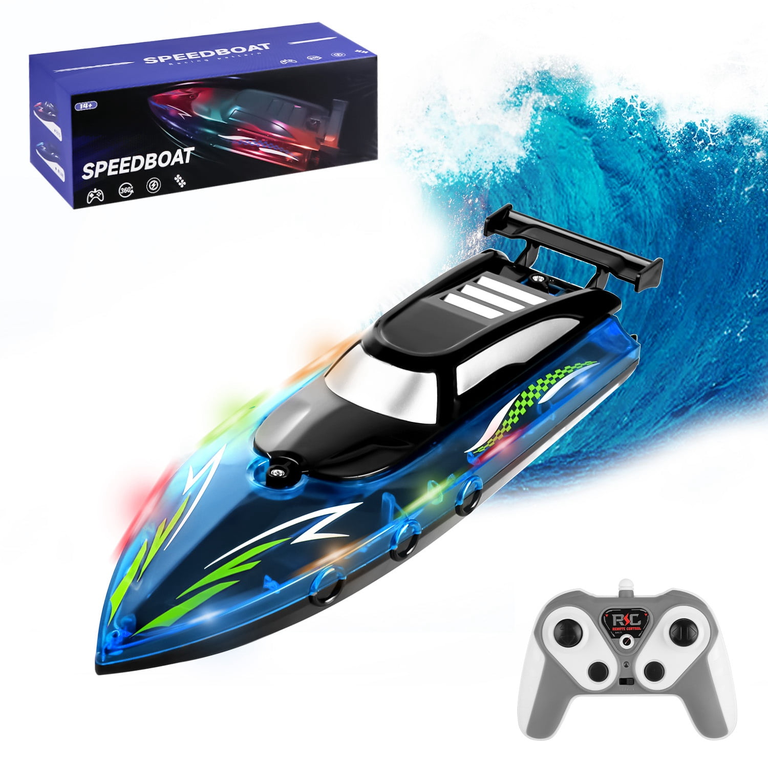 iMounTEK Remote Control Boat with LED Lights Gift for Kid 8-12 and Up ...