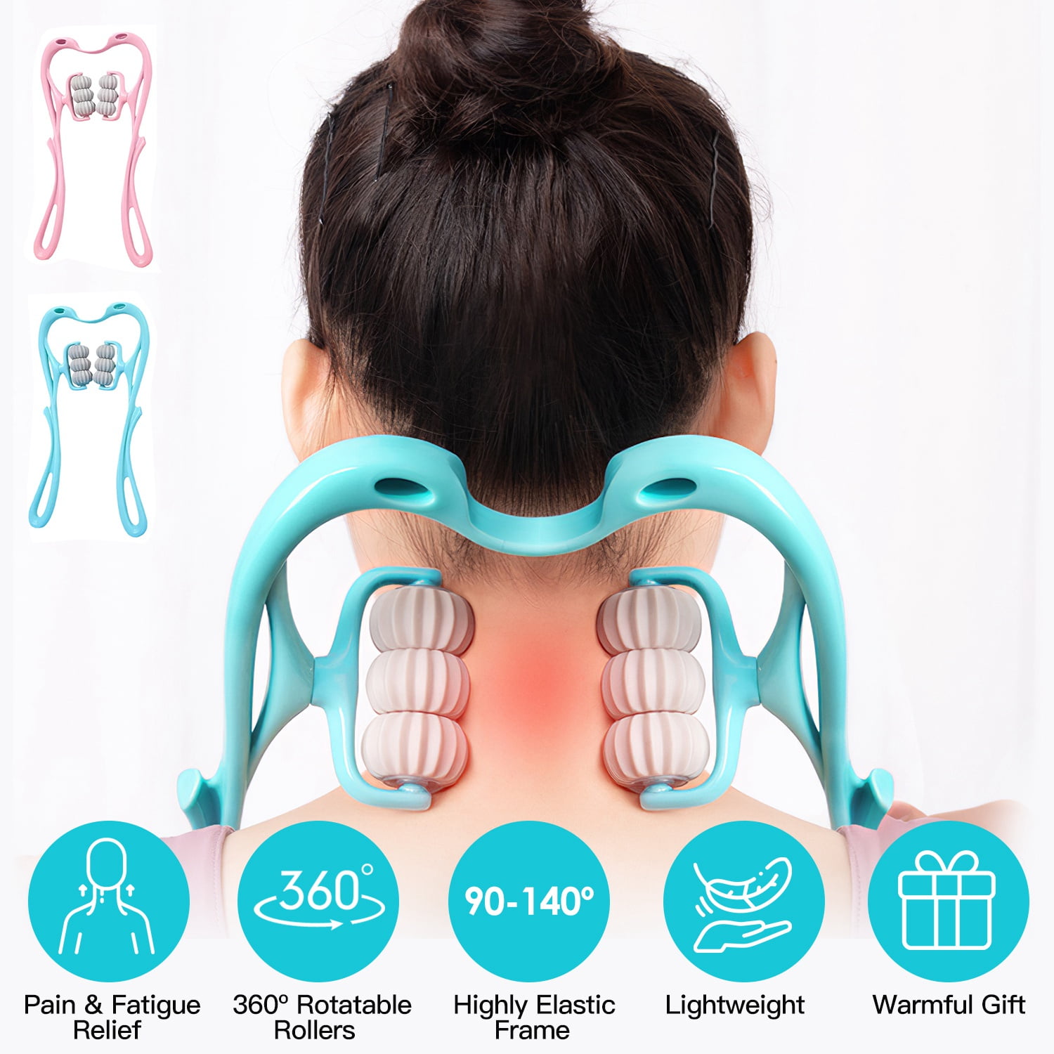 Moclever Roller Ball Massager 360º Rotatable Trigger Point Roller Neck ...