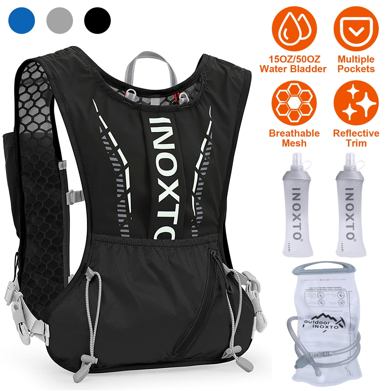 iMounTEK Runing Hydration Vest Backpack with 15oz 50oz Water Bladder ...