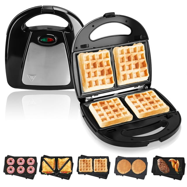 iMounTEK Sandwich Maker Homemade Breadfast Machine 5-in-1, Double-Sided ...